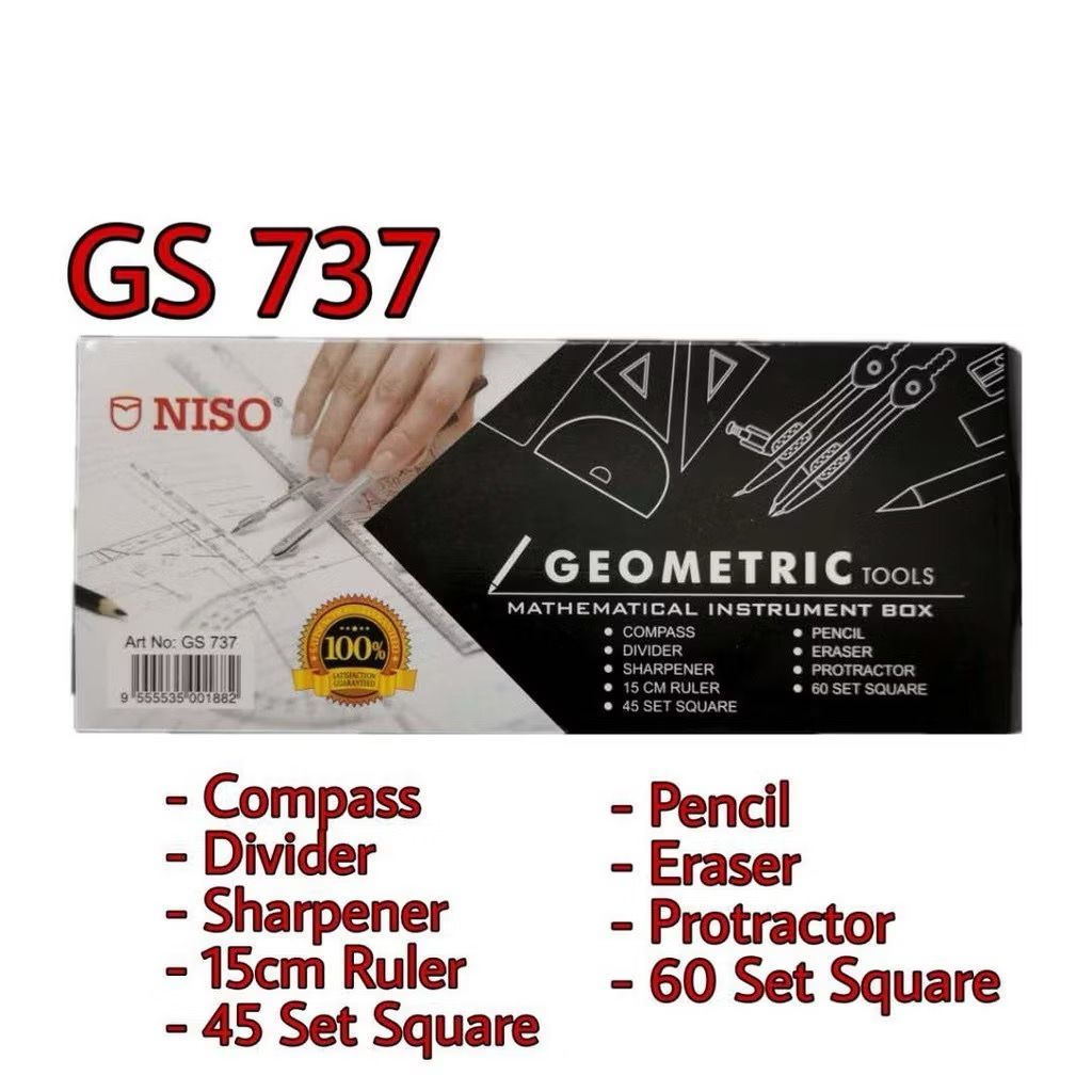 Niso GS737 Geometry Set / Set Of Mathematical Instruments / Math Set ...