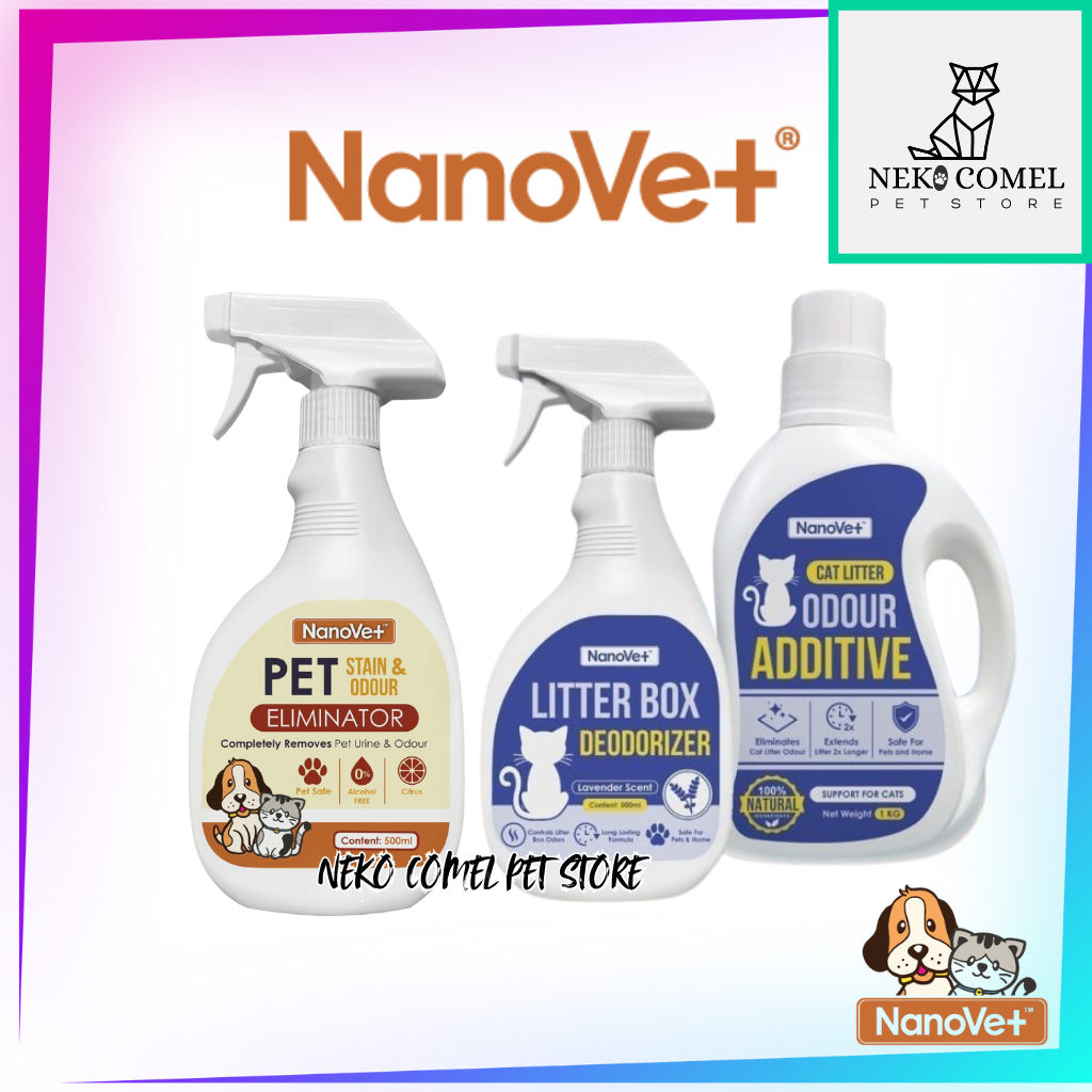 Nanovet® Litter Box Deodorizer Spray (500ml)/Cat Litter Odour Additive ...