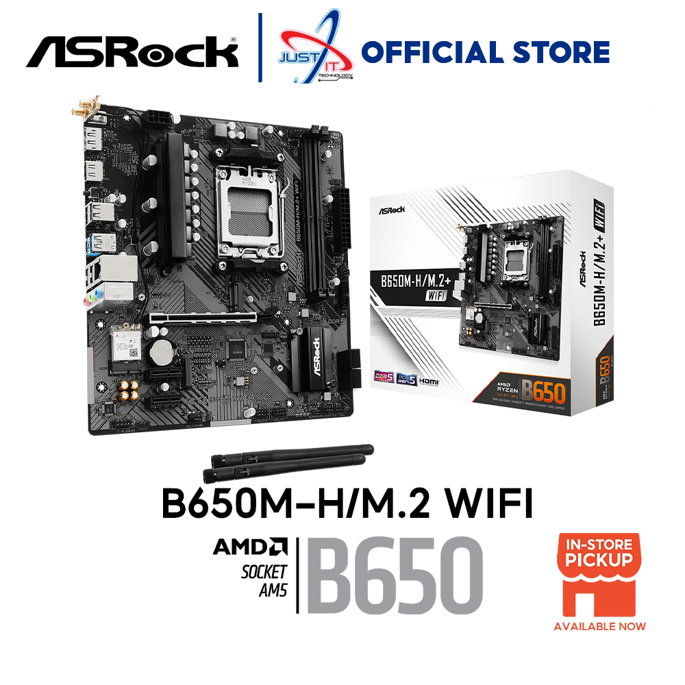 ASROCK B650M-H/M.2+ WIFI DDR5 / D5 AM5 GAMING MOTHERBOARD COMBO RYZEN 5 7500F / 7600 / R7 7700 ...