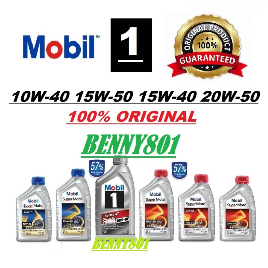 4T MOBIL RACING ENGINE OIL MINYAK HITAM 15W-50 15W-40 10W-40 20W-50 ...