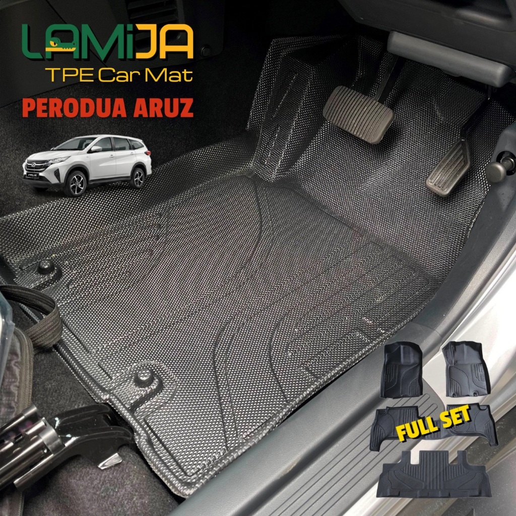 LAMIJA TPE Carpet Perodua Aruz Full Set 7 Seat Waterproof / Anti Slip ...