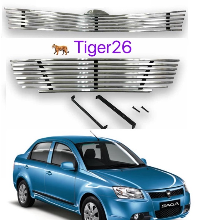 PROTON SAGA BLM FRONT BUMPER GRILLE ALUMINUM SLIM STYLE UPPER TOP ...