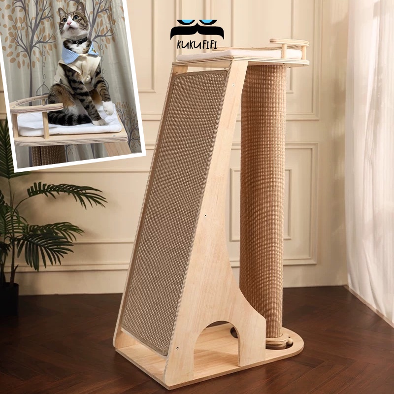 Cat Tree with Scratching Slide, Modern Cat Tower Scratching Post Tower ...