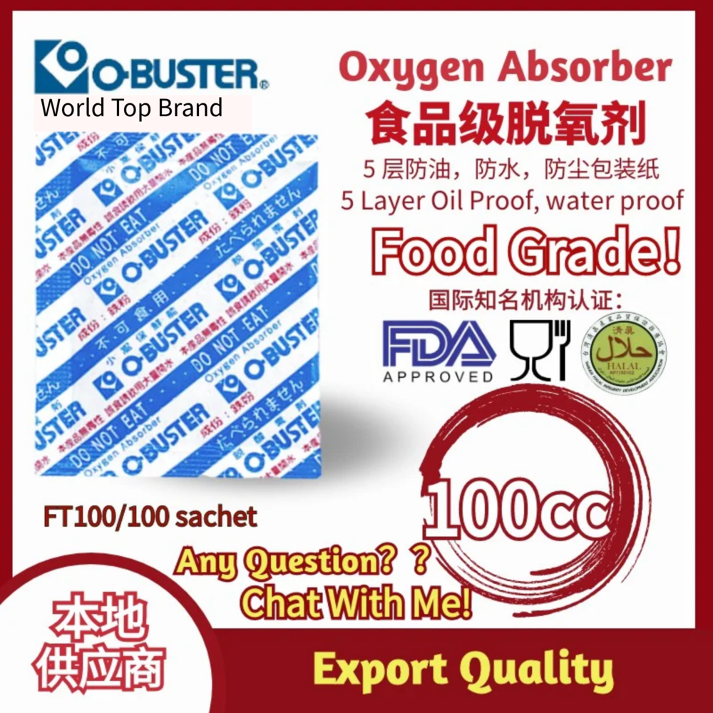 O-Buster Oxygen Absorber FT100 100cc Penyerap Oksigen 脱氧剂. Oksigen ...
