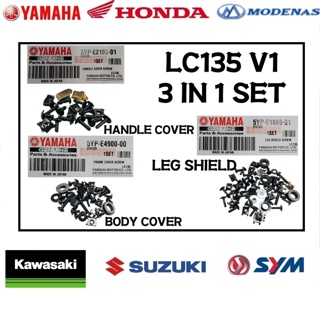 #FANTASY0930#LC135 V1 LCV1 LC135V1 LC 135 YAMAHA BODY COVER SCREW SKRU ...