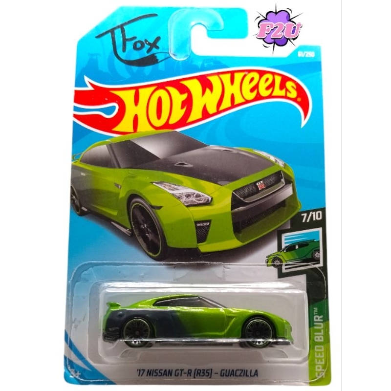 Hot Wheels 17 Nissan GT-R (R35) Guaczilla Green + Free Protector ...