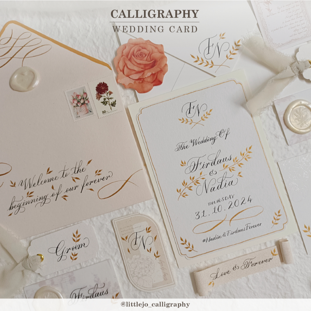 *Elegance Handmade Wedding Card & Love Letter* Card with Calligraphy ...