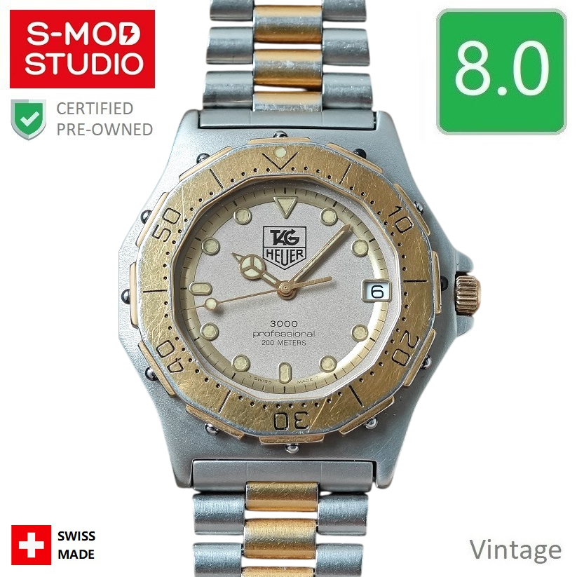 TAG Heuer 3000 Quartz 38mm 934.206 #2 Old Logo 2 Tone Gold Vintage ...