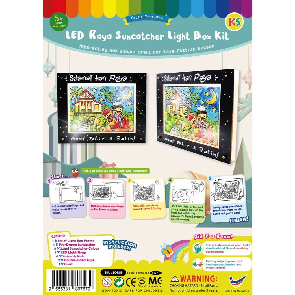 Art & Craft LED Raya Suncatcher Light Box Kit Aidilfitri Raya DIY ...