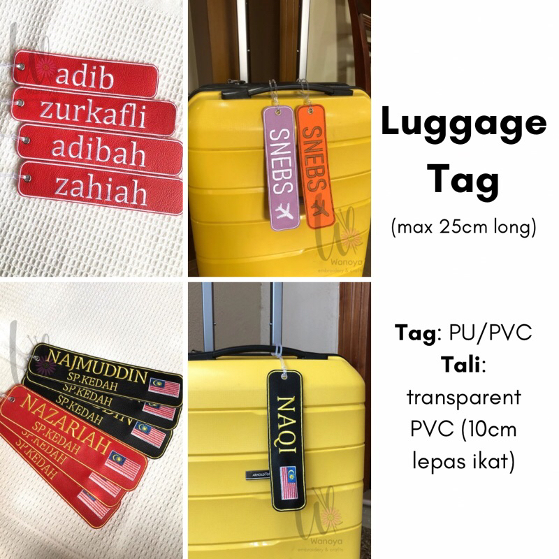 (Big)LUGGAGE TAG sulam (pvc leather)- TRAVEL/UMRAH tag | Shopee Malaysia