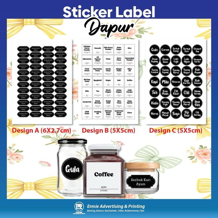 STICKER LABEL BARANGAN DAPUR | Shopee Malaysia
