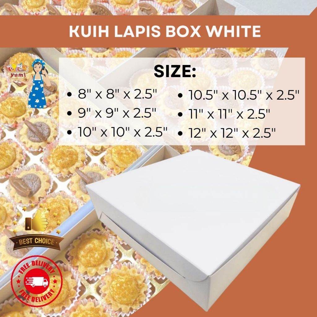 [READY STOCK] KUIH LAPIS BOX WHITE (PLAIN) (5PCS) | Shopee Malaysia