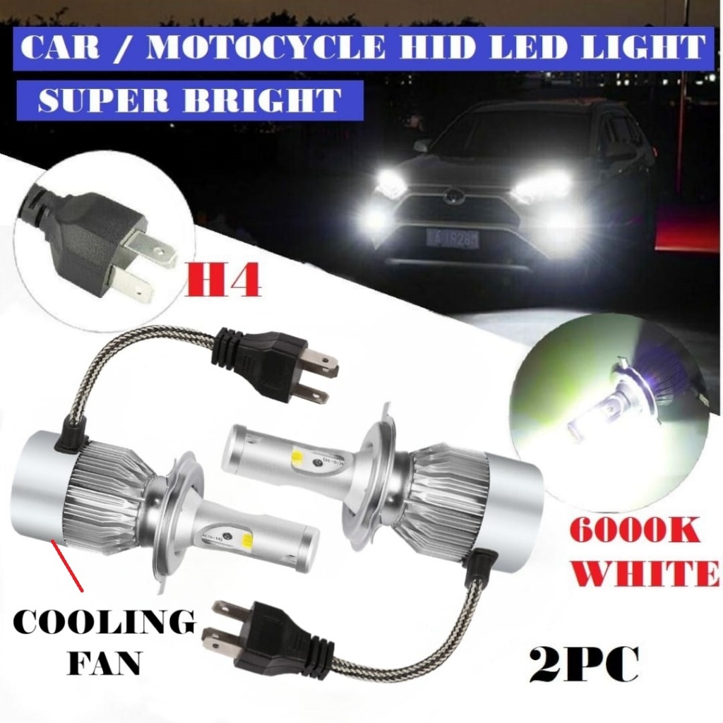 Car Headlight Led Headlamp H4 Bulb Hid Sport Light Fog Motorcycle Lampu ...