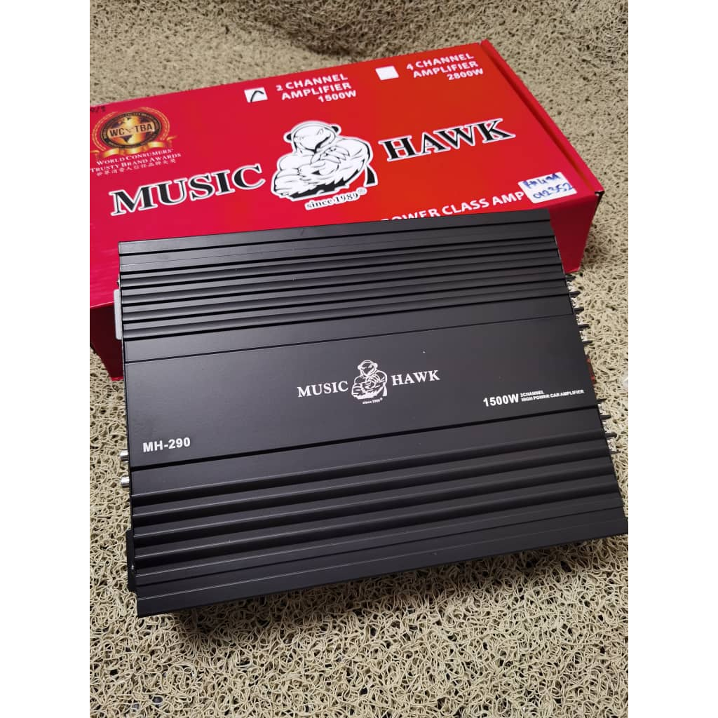 Clear Stock !! Music Hawk Amplifier MH-290 2 Channel 1500w / 4 Channel ...