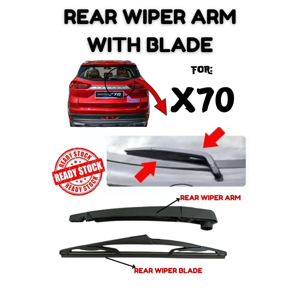 PROTON X70 CAR WIPER REAR WINDOW ARM WITH BLADE 12 INCH WINDSCREEN ...