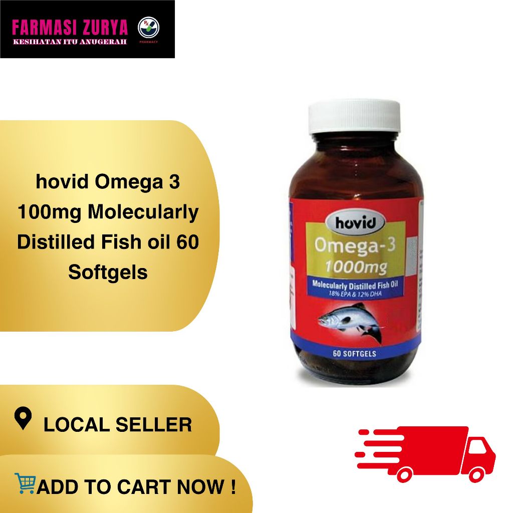 HOVID OMEGA 3 1000MG MOLECULARLY DISTILLED FISH OIL 60S SOFTGEL VITAMIN ...