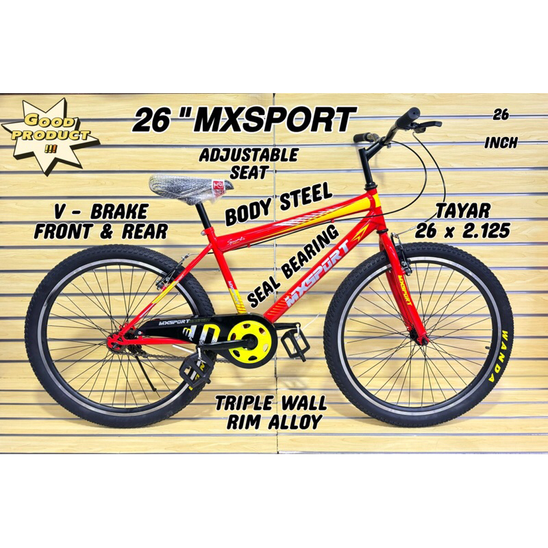 SIAP PASANG 95% BICYCLE SIZE 26 INCH /26''INCI BASIKAL SINGLE SPEED MTB ...