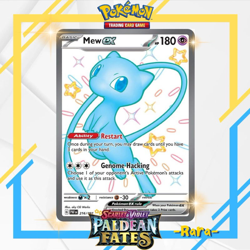 Mew ex - 216/091 - Shiny Ultra Rare Scarlet & Violet: Paldean Fates ...