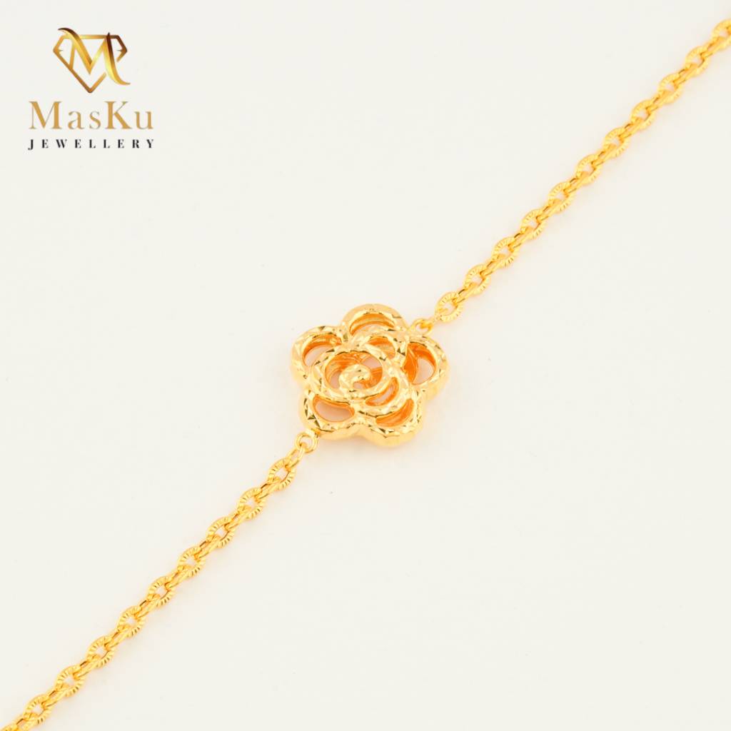 MasKu Jewellery Bracelet 22K / 916 Rantai Tangan Rose Bajet MKJB182103 ...
