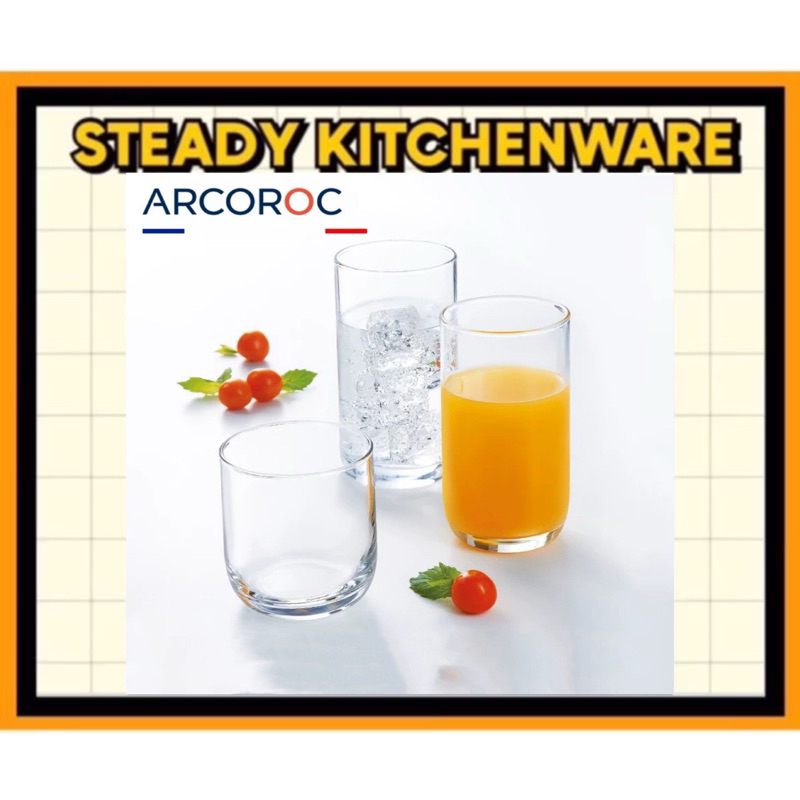 Arcoroc Elisa Series Tempered Hi Ball Juice Glass Whisky Wine Rock ...