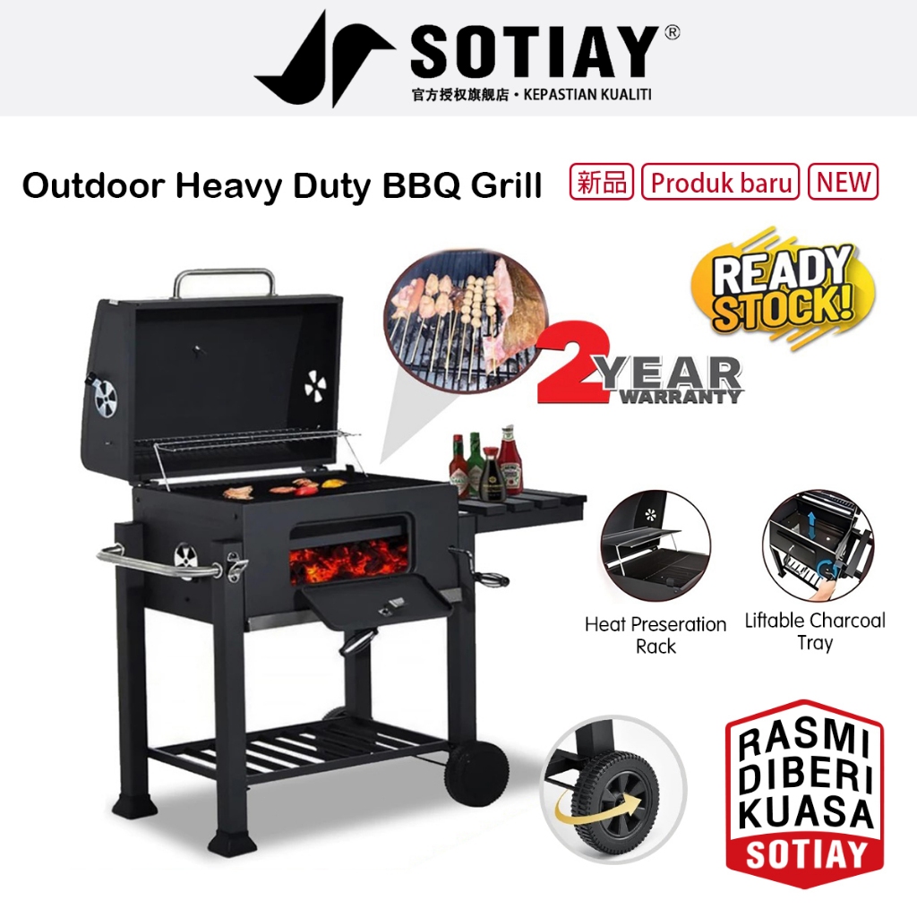 【Ready Stock】Outdoor Heavy Duty BBQ Grill 8 - 10 Person Large Portable ...