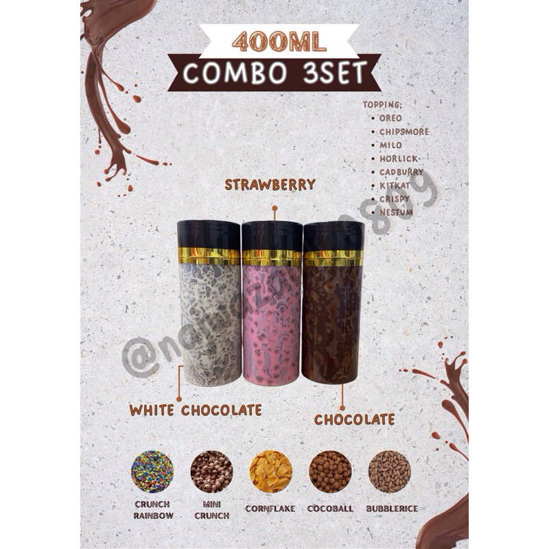 [Combo Perisa 3Set 400ml] Choco Jar Harga Borong Delicious Handmade ...