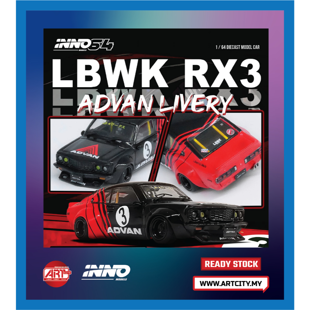 (READY STOCK) Inno64 - LBWK Mazda RX3 savanna - Advan Livery - LBWKRX3 ...