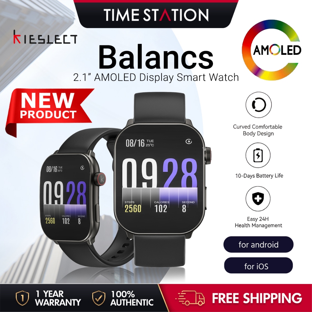 Kieslect Balancs AMOLED Smart Watch Man Fitness Men Watch Sport Heart Rate Monitor SmartWatch ...