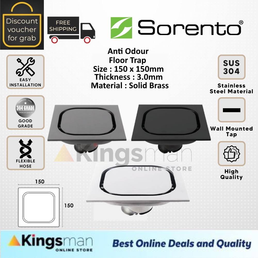 [Kingsman] SORENTO Solid Brass Material Floor Trap Anti Odour Anti ...