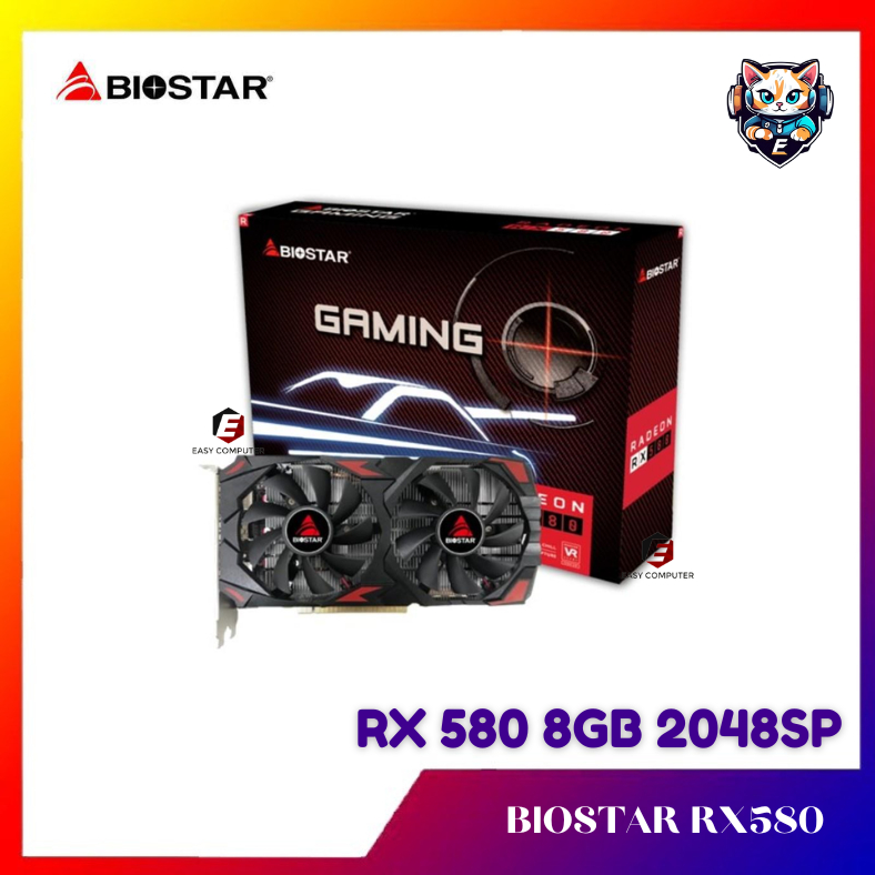 BIOSTAR RX 580 2048SP 8GB GDDR5 256BIT | Shopee Malaysia