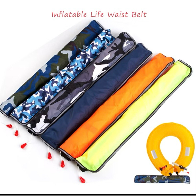 WAIST LIFE JACKET INFLATABLE BELT FLOTATION DEVICE FISHING PANCING ...