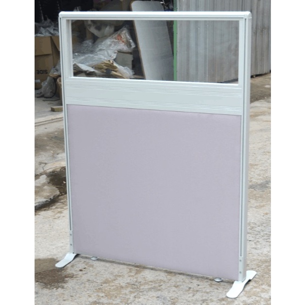 Free standing partition with glass and wire trunking size 120H x 120W ...