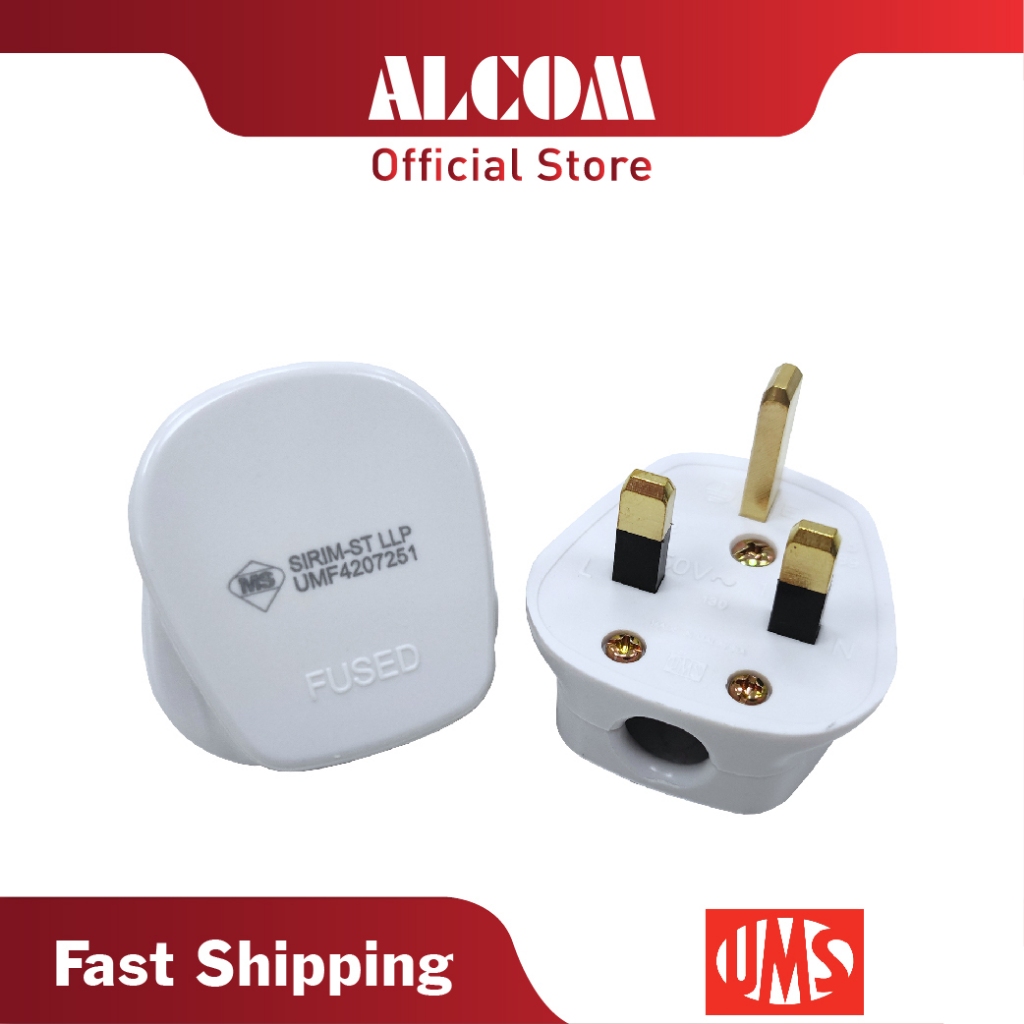 [New Arrival] UMS UMS130 Bakelite Fused Plug Top with Sleeved Pins, 3 ...