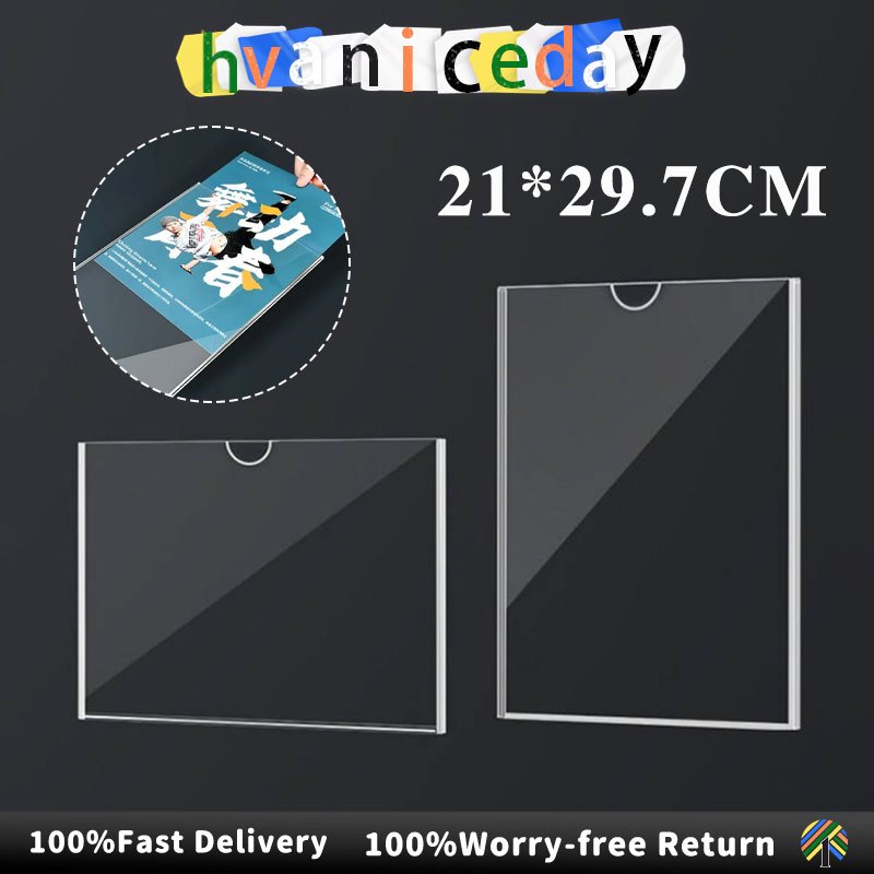A4 Clear Acrylic Wall Display Wall Mount Sign Holder Certificate Frames ...