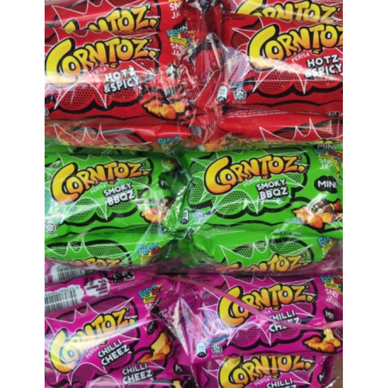 CORNTOZ CRACKERS 20G (MINI)BBQ / HOT SPICY / CHILLI CHEESE | Shopee ...