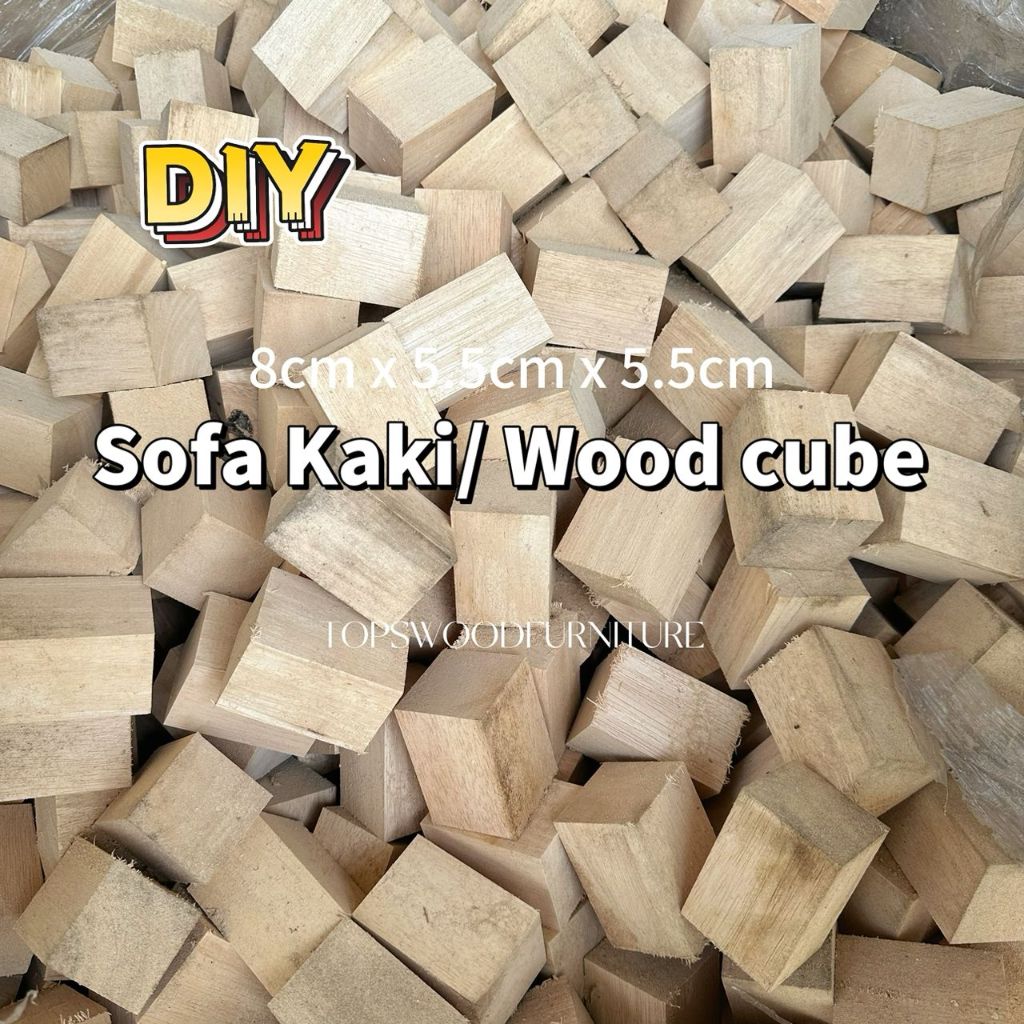 Bongkah Kayu Segi Empat Sama | Kubus Kayu | Sofa Kaki DIY wood | Kayu ...