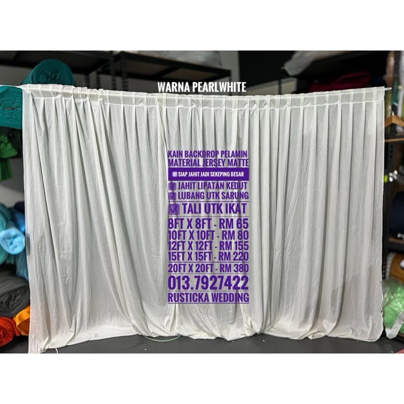 Page 2 Large Piece Wedding Curtain Kain Backdrop Pelamin Jersey Matte ...