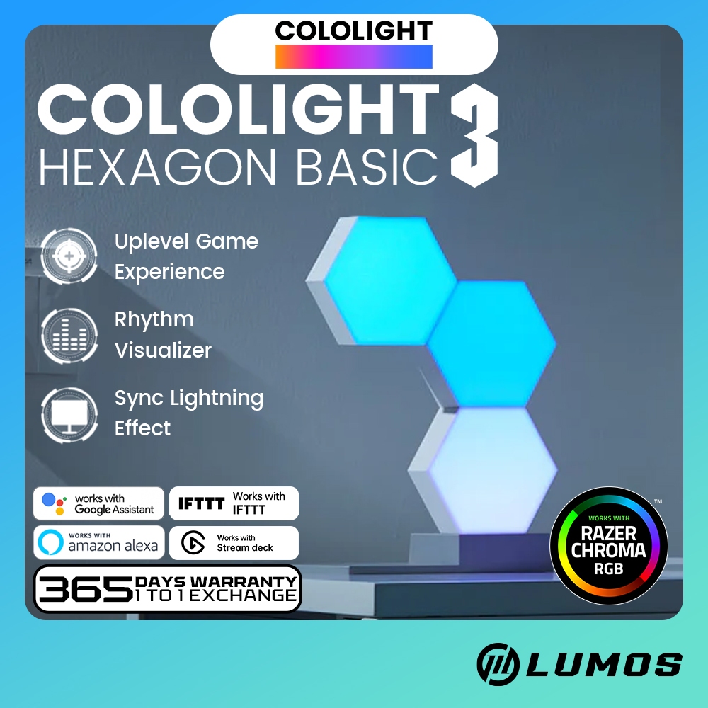 COLOLIGHT HEXAGON BASIC RGB Light Pro Gaming Light Creative Smart ...