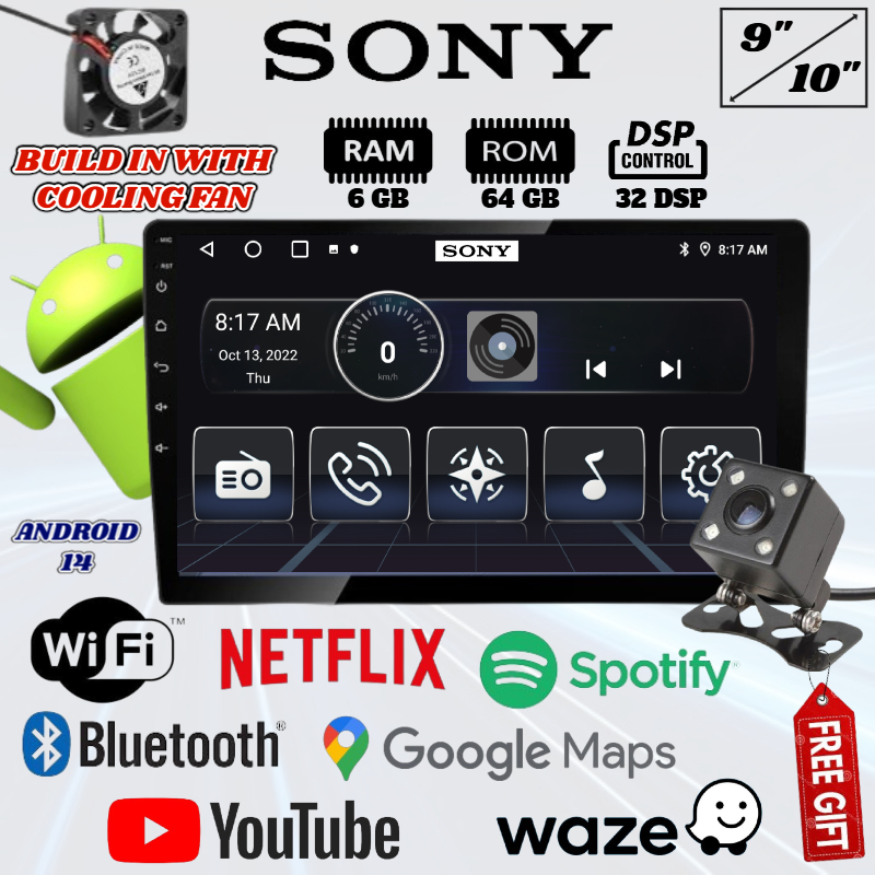 [6GB RAM+64GB ROM] SONY Style Android Player 9"10 inch Quad Core Car ...