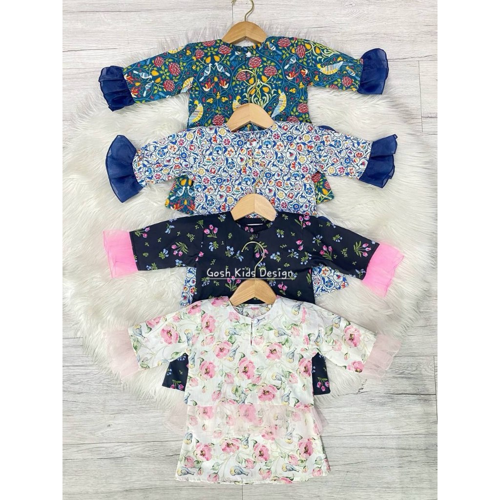 Baju Kurung Moden Cotton Printed Ropol Budak Perempuan Baby Girls Raya ...