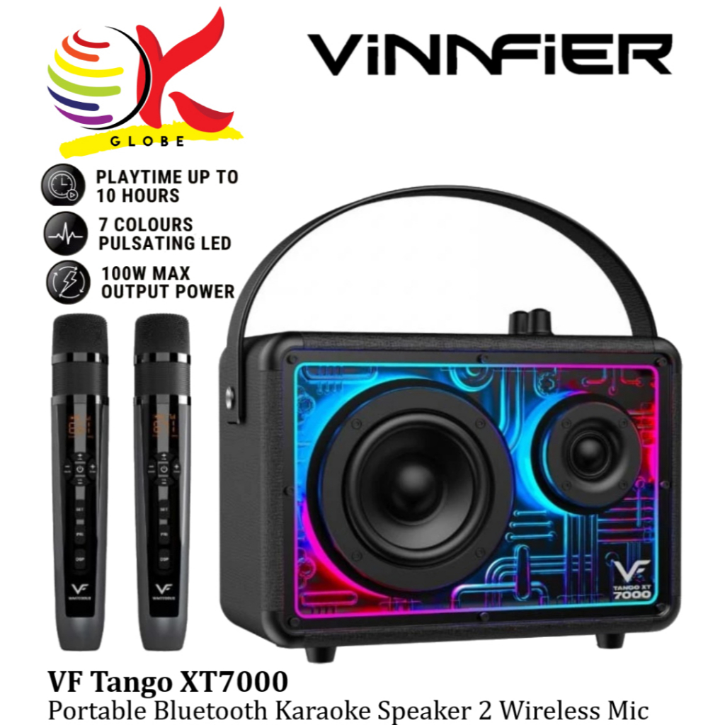 VINNFIER TANGO XT7000 WMU PORTABLE BLUETOOTH KARAOKA SPEAKER WITH MIC ...