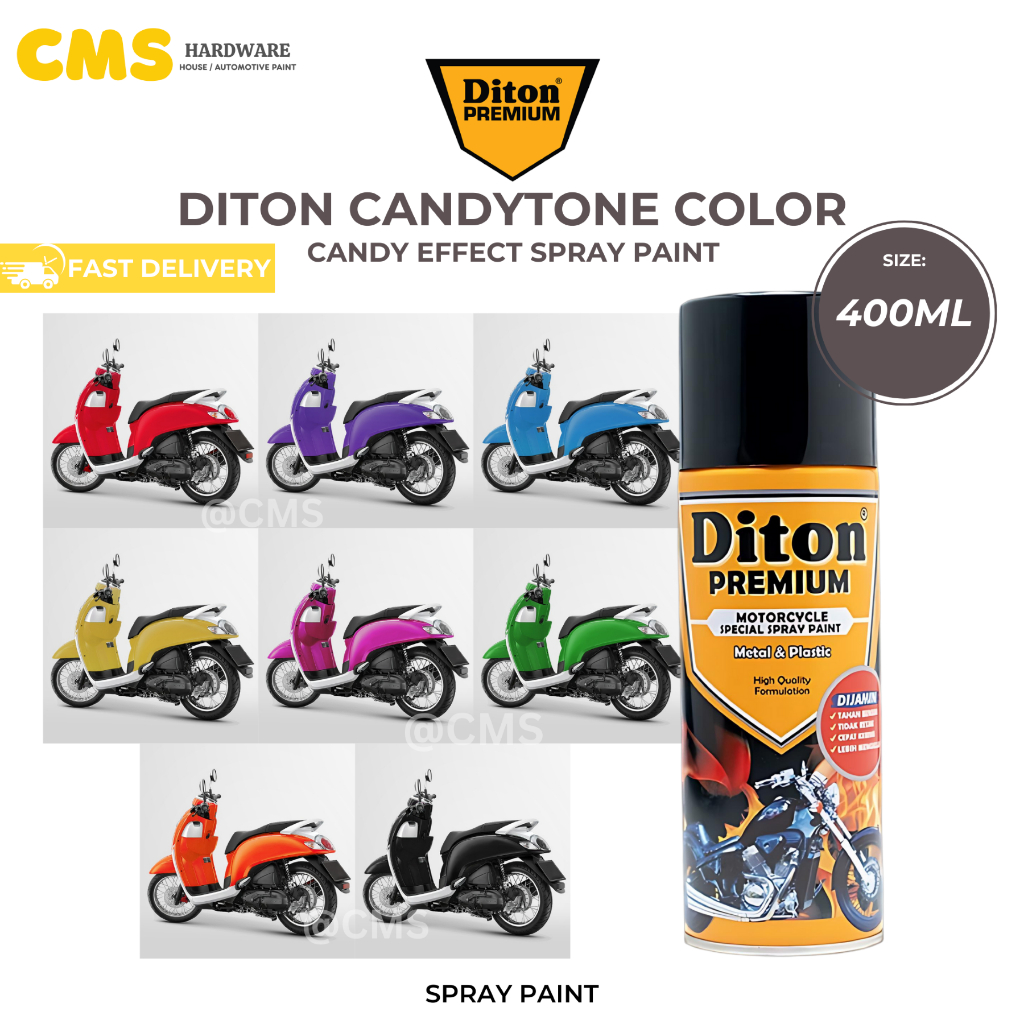 DITON Premium Candytone Colour Motor Spray Paint Candy Effect DIY 400ml ...