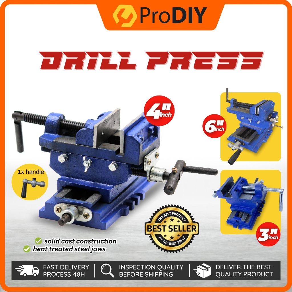 3" / 4" / 5" / 6" Cross Drill Press Bench Vice VICES VISE VISES Metal ...