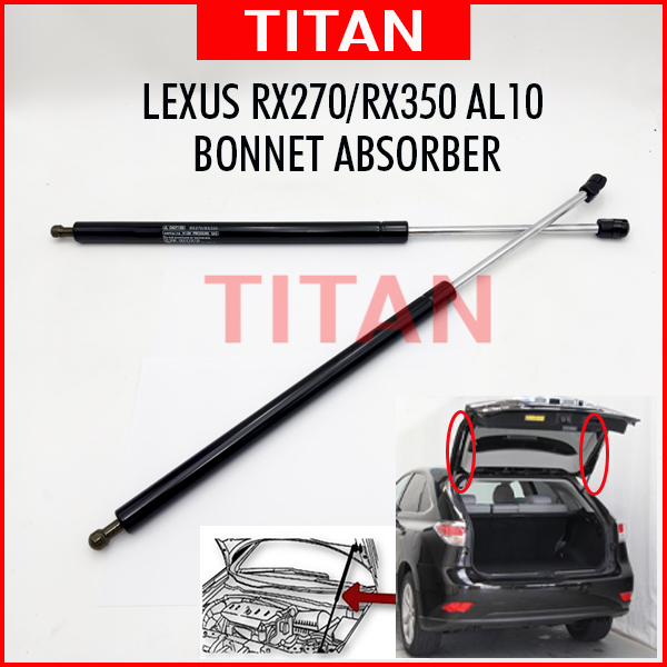 LEXUS RX270 RX350 AL10 2008-2012 REAR BONNET ABSORBER BOOT DAMPER FRONT ...