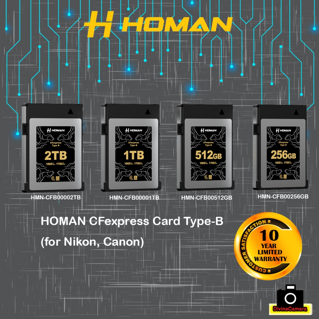 HOMAN CFexpress Card Type B (for Nikon, Canon) 256GB 512GB 1TB 2TB | Shopee Malaysia