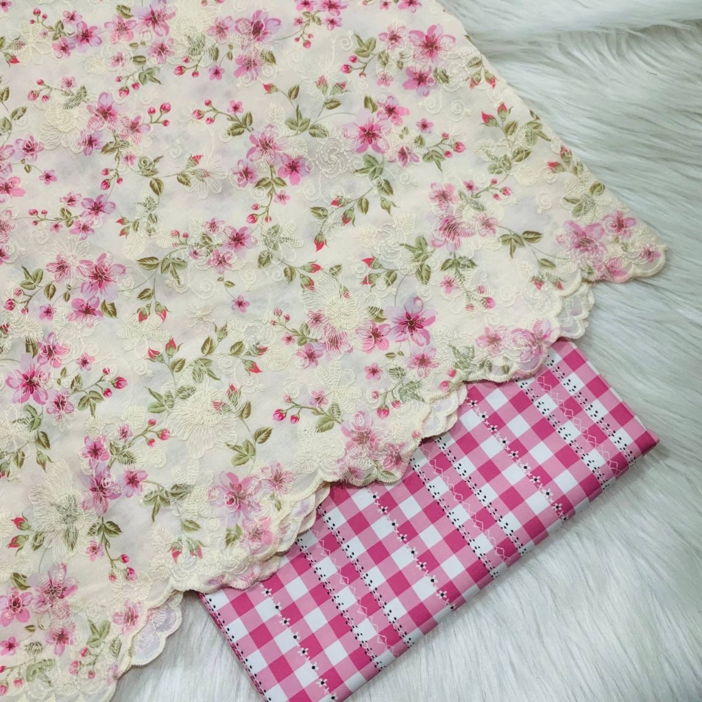 SET KAIN PASANG COTTON EMBROIDERY SULAM SET MIX AND MATCH (2M + 2M ...