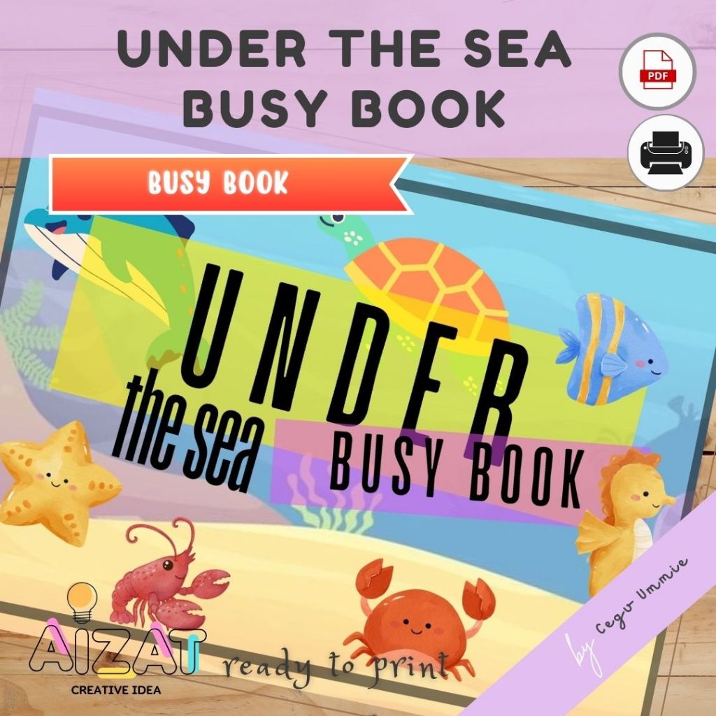 Haiwan di Air Under The Sea Animals Busy Book Buku Aktiviti Printable ...