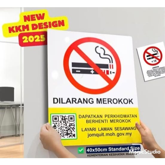 2025 No Smoking & No Vaping Sign | Govt Standard Sticker + Board ...