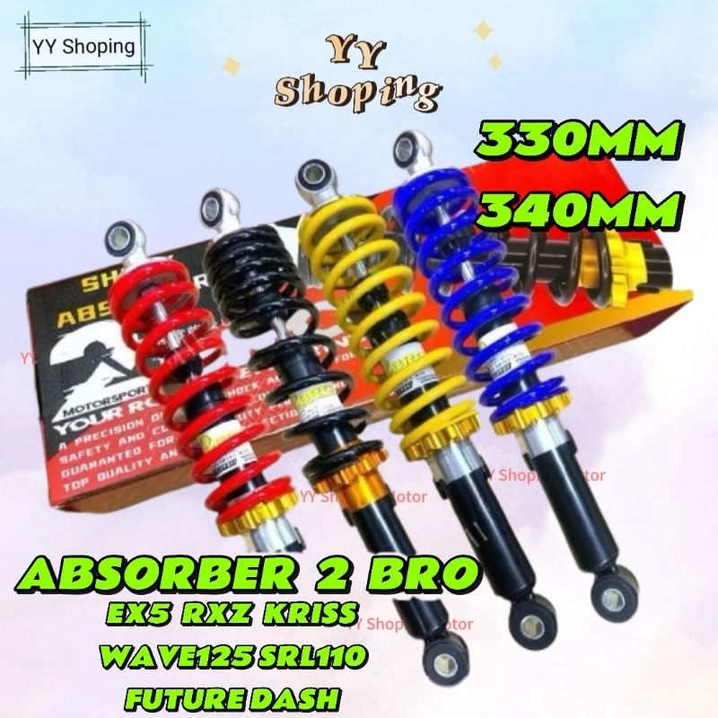 ABSORBER ADJUSTABLE 2BRO EX5 RXZ KRISS WAVE125 SRL110 FUTURE DASH 330MM ...