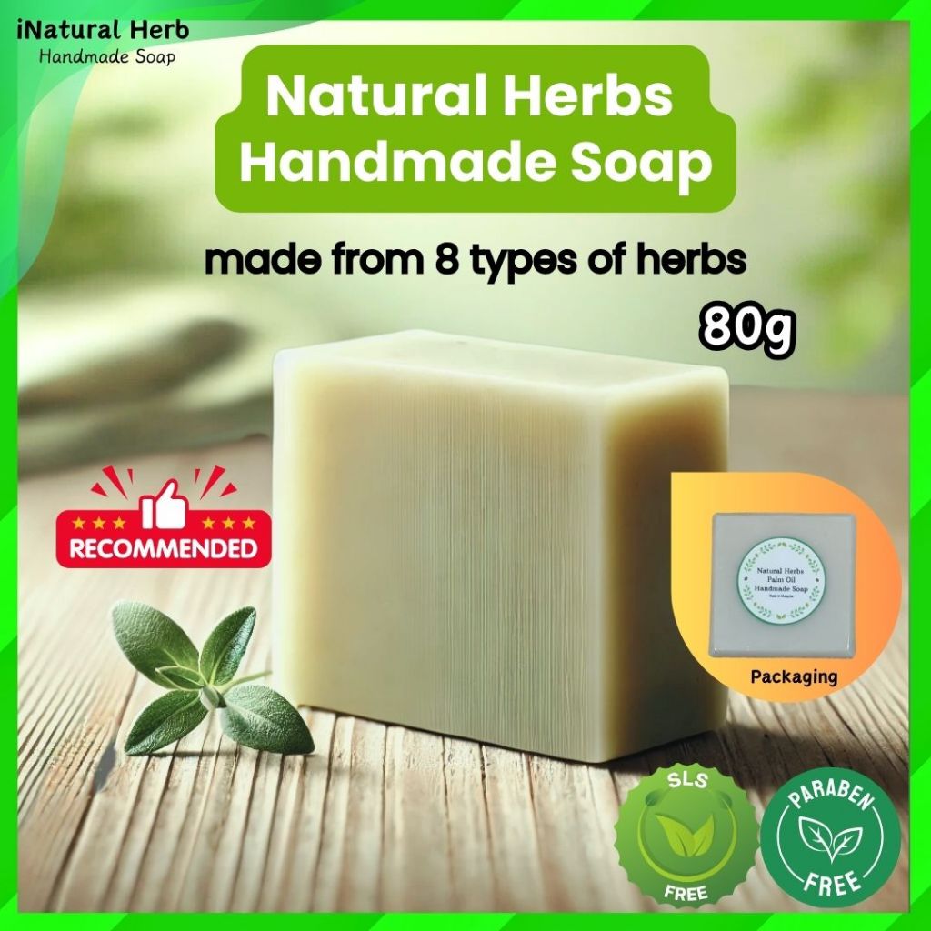 Natural Herbs Handmade Body Soap 80g Sabun Herb 8 types of herbs ...
